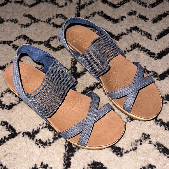 Skechers | Shoes | Sketchers Luxe Form Sandal Wedges | Poshmark